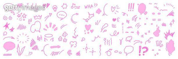 Hand drawn anime emotion effect. Set of manga texture and fur lines ...