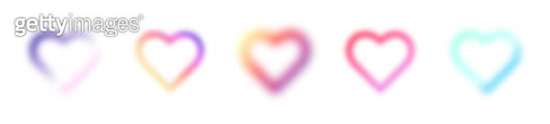 Pink heart with gradient and blur effect. Y2K shape and abstract ...