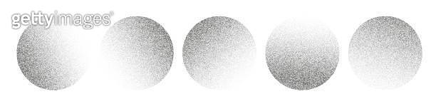 Abstract background gradient noise and grain. Half tone dots form ...