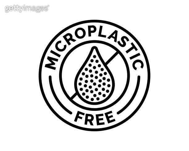 Microplastic free icon, plastic free and biodegradable package sign ...