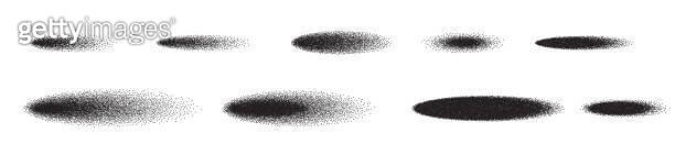 Shadows with noise grain, round grainy paint brush shapes on ...