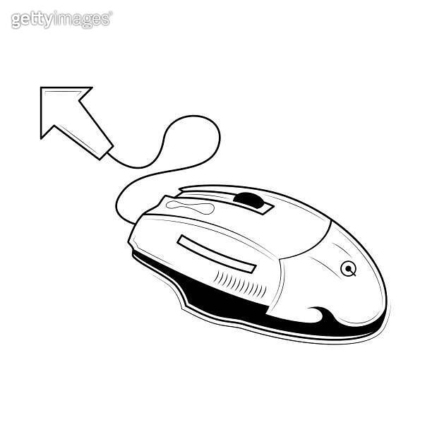 Abstract Black Simple Line Gamers Electronic Mouse Technology Doodle ...