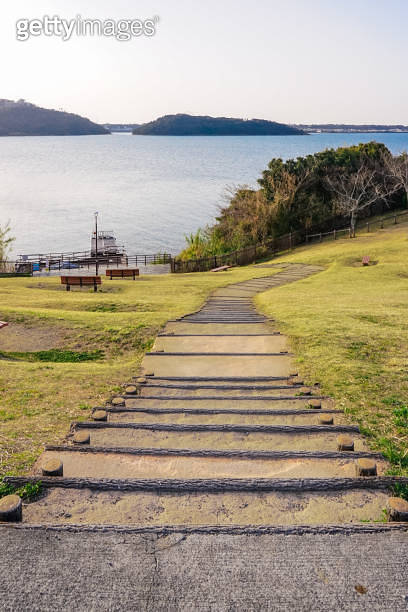 Panoramic view of Lake Hamana from the Hamanako service area in the ...