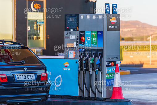 Fuel dispensing device at a Repsol service station with the new ...