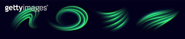 Green speed lines, light in motion, glowing light trails. Bright motion ...