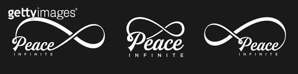 peace Infinity logo design, wordmark peace with Infinity icon ...