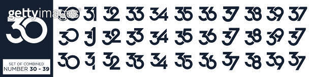 collection of creative number 30 to 39 logo designs. abstract number ...