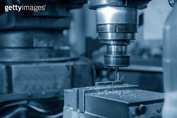 The slot cutting process on NC milling machine with flat end mill tools ...