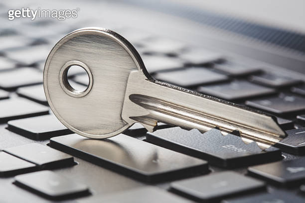 phishing, hacking personal data and money , key and hook on computer ...