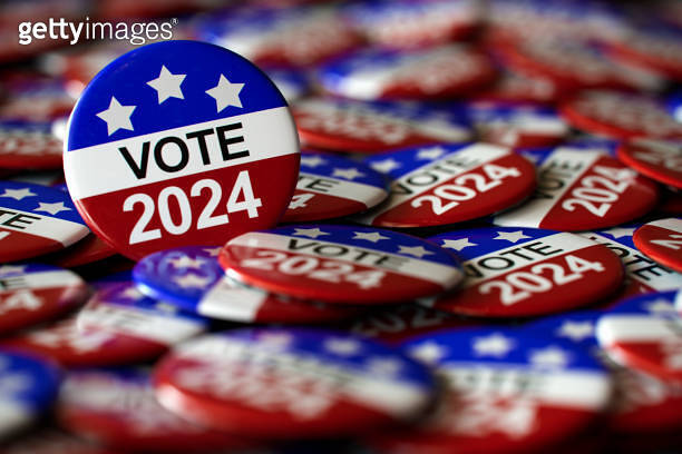 2024 USA Presidential Election Pins (1947515640) - 게티이미지뱅크