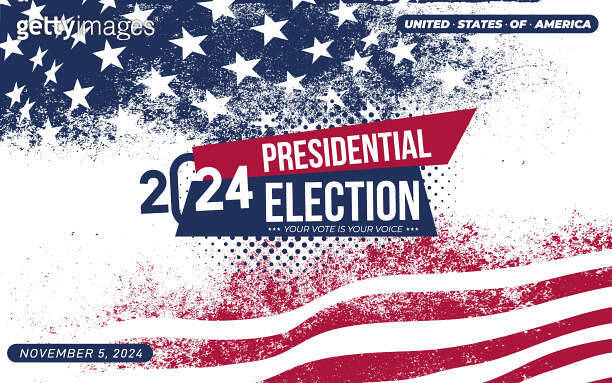 Presidential election day. Vote 2024 in USA, banner design. Election ...