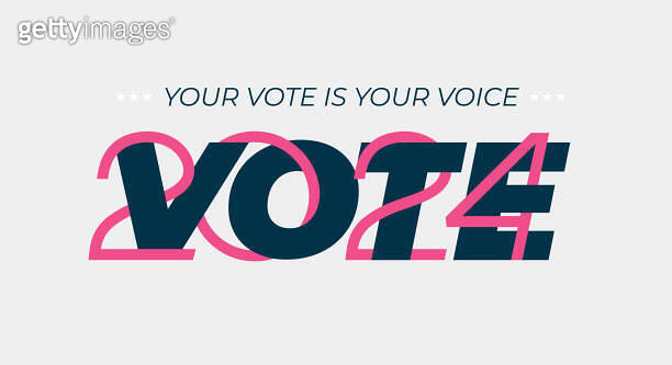 Vote 2024 for American Presidential Election. Thick Outline Style ...