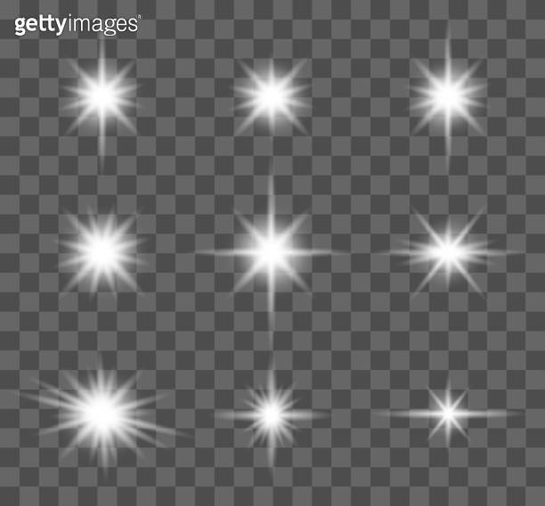 Glowing light effect collection. Shine, sparks, flare, flash ...