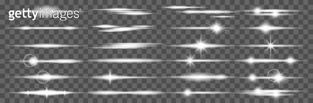 Set of realistic vector white flashes with highlights. White special ...