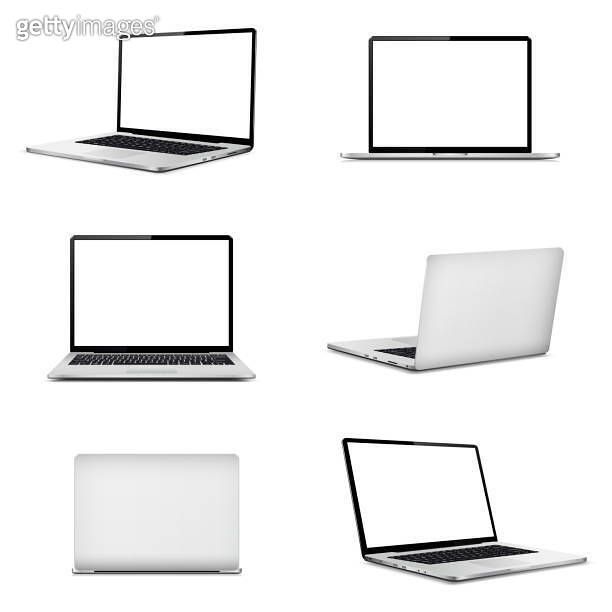 Realistic laptop in different positions 이미지 (2149987112) - 게티이미지뱅크