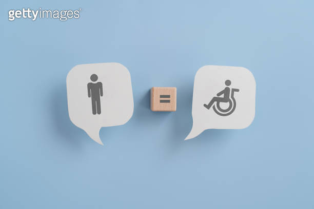Symbol for equal rights of persons with disabilities. Man, disability ...