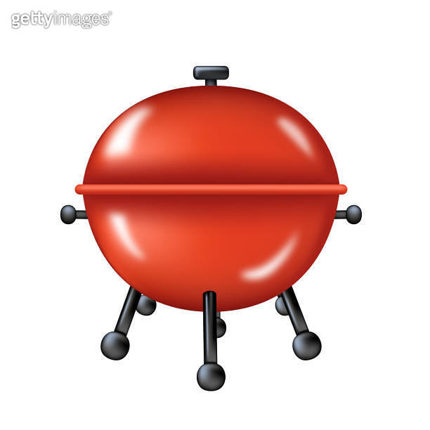 Cute BBQ Grill Icon In 3D Style On A Transparent Background (2161165601 ...