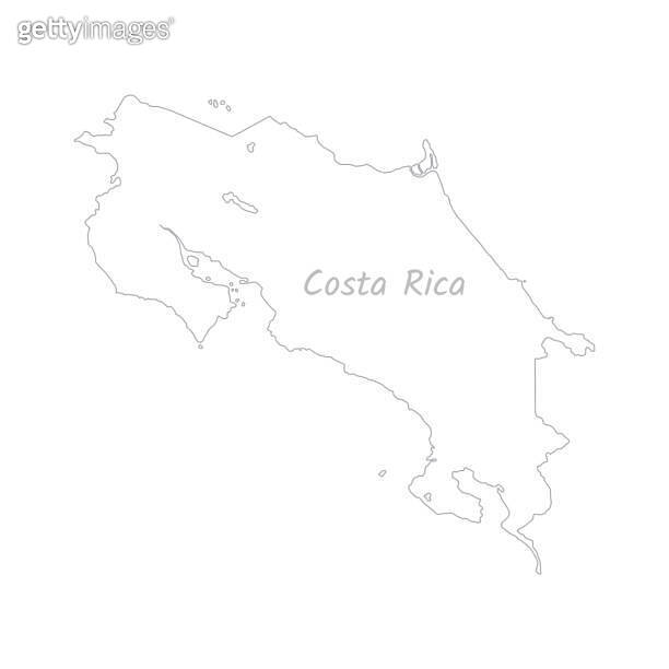 Costa Rica map hand drawn simple stylized. Isolated on white background ...