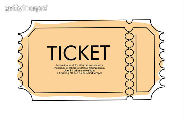 Single continuous line drawing of ticket. one line draw design graphic ...