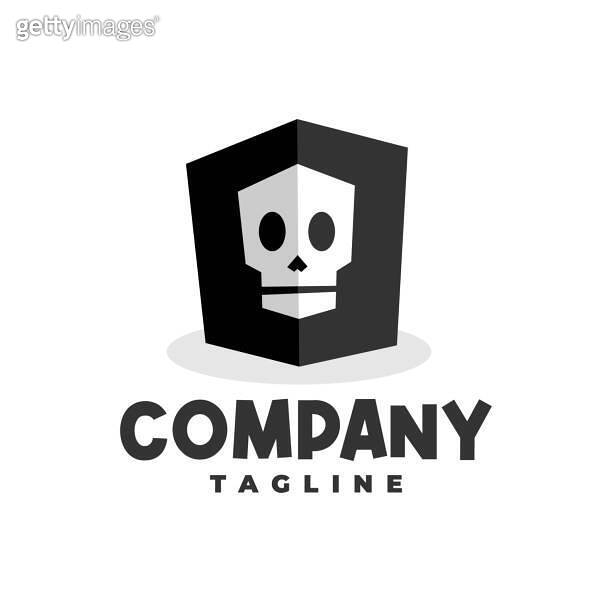 Illustration of a skull in a box. horror vector template. halloween ...