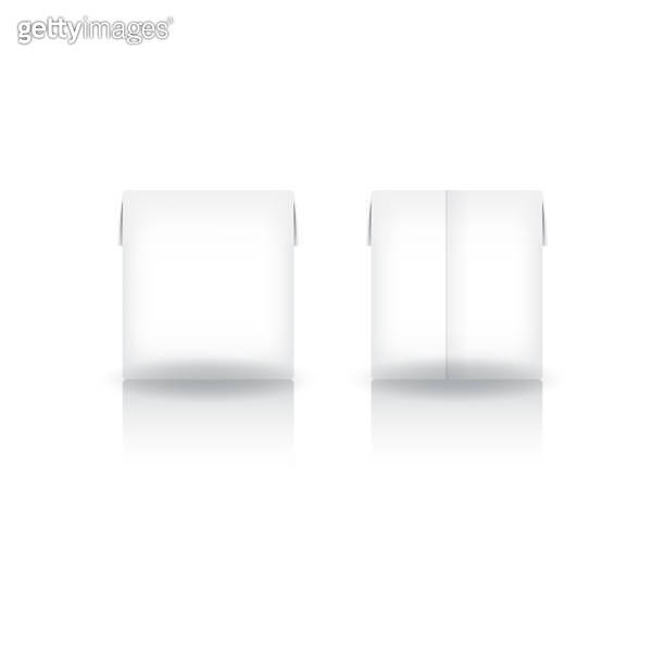 White square carton box for milk, juice, coffee, tea, coconut milk or ...