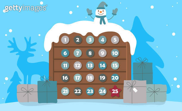 Christmas advent calendar. Holiday Advent December calendar date ...