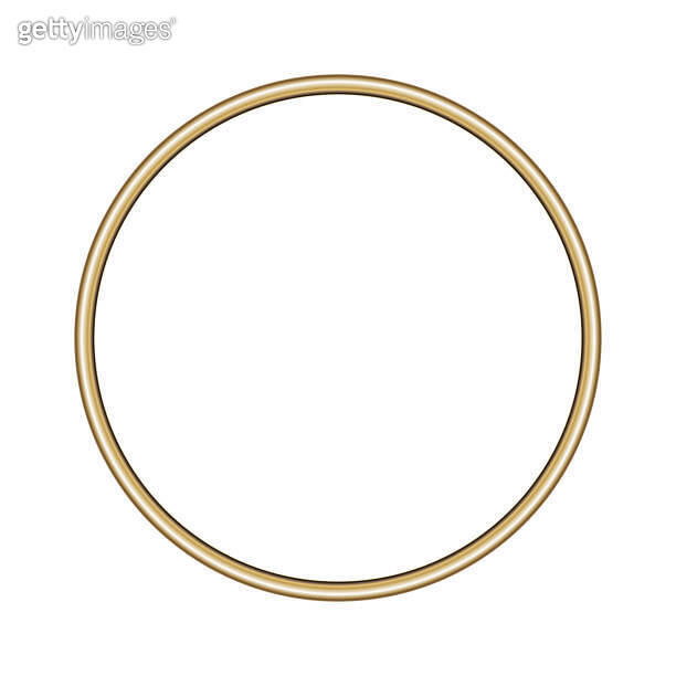 Round gold frame. Isolated luxury circle golden border. Gold ring frame ...