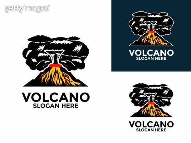 Eruption Volcano Mountain logo vector, Mountain Volcano logo design ...