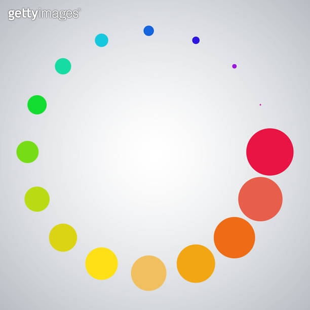 Circle of color palette icon that are arranged around each other in a ...