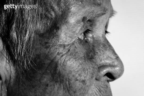 Lonely senior woman ,elderly,old woman,feelings,thoughtful, portrait ...