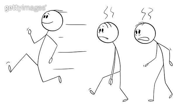 Person Running or Track, Vector Cartoon Stick Figure Illustration 이미지 ...