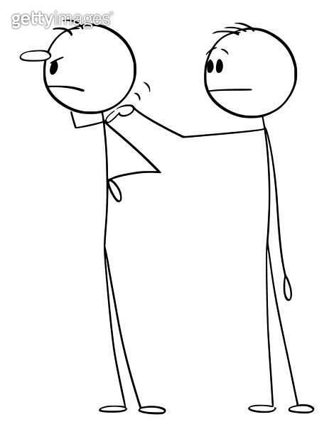 Person Looking or Searching for Someone, Vector Cartoon Stick Figure ...