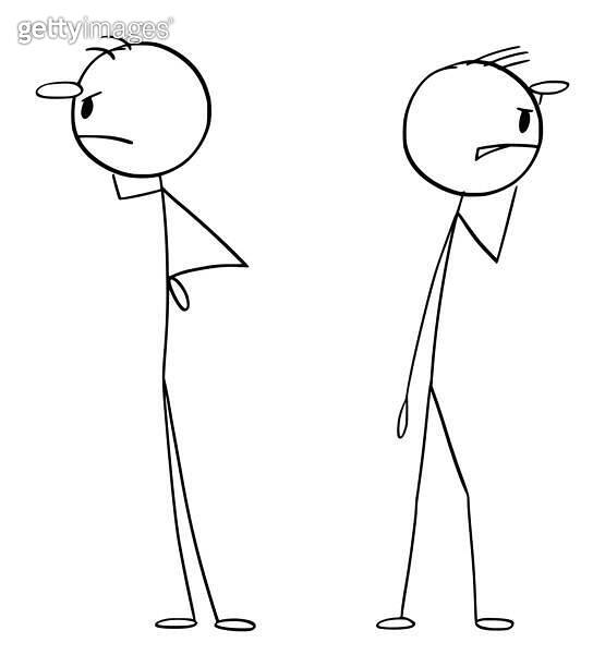People Looking or Searching for Something, Vector Cartoon Stick Figure ...