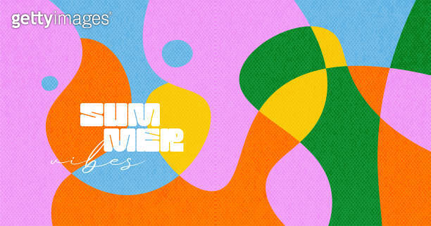 Summer bright vintage background with liquid abstract shapes. Fluid ...