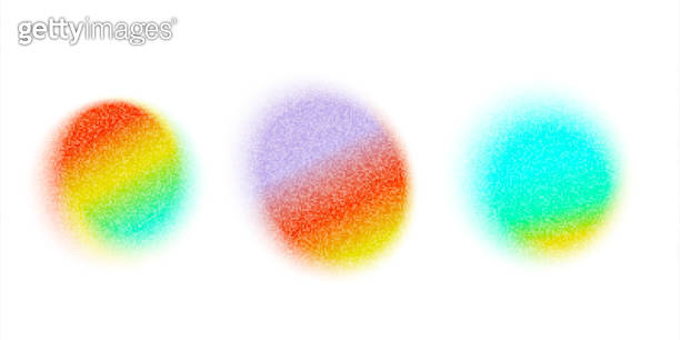 Gradient blobs set, gradation circle, grain noise texture abstract ...
