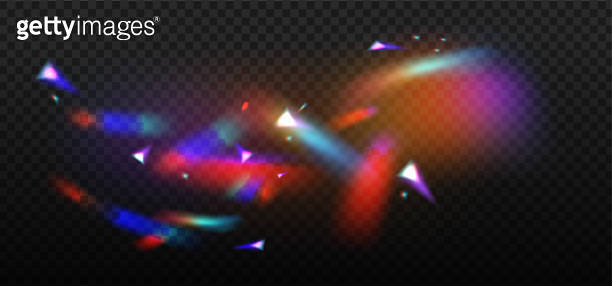White blue red gem lights. Sparkle rainbow overlay effect. Crystal glow ...