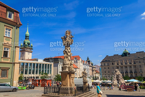 Zelny Trh (Cabbage Market square) with Parnas Fountain is the central ...