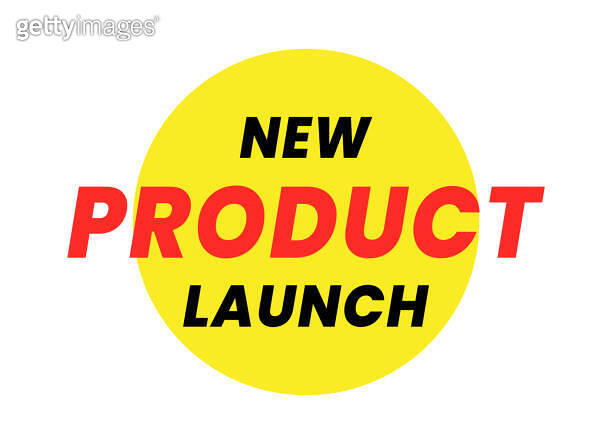 New Product Launch Sign, Sticker, Label, Template, Text, Vector ...