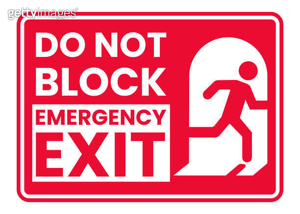 Do Not Block Emergency Exit Sign. Vector Stock Illustration ...