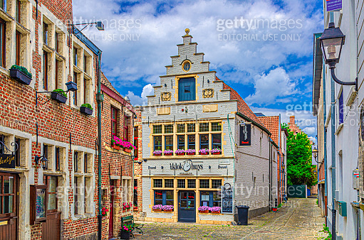 old traditional houses buildings with stepped gables in Patershol ...