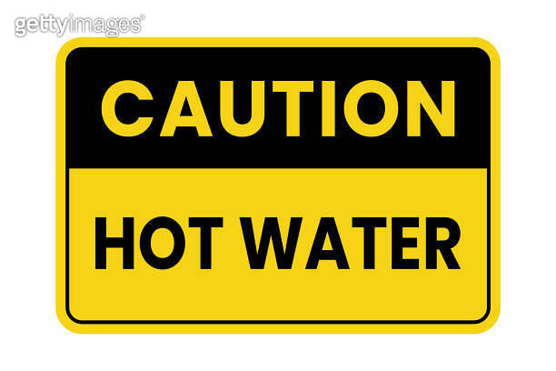 Caution Hot Water. Hot Water Sign, Sticker, Label Warning Symbol ...