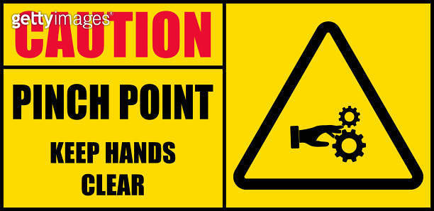 Pinch Point Warning, Hazard Symbol, Safety Sign, Vector Stock ...