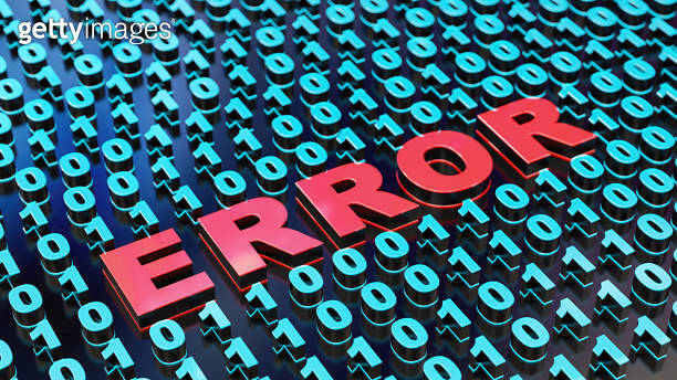 Red Error Alert with Blue Binary Code 이미지 (2012515823) - 게티이미지뱅크