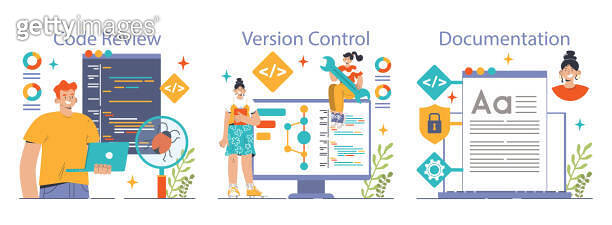 Open source set. Software with code available for use, modification (2157407480) 일러스트, 무료 일러스트 ...