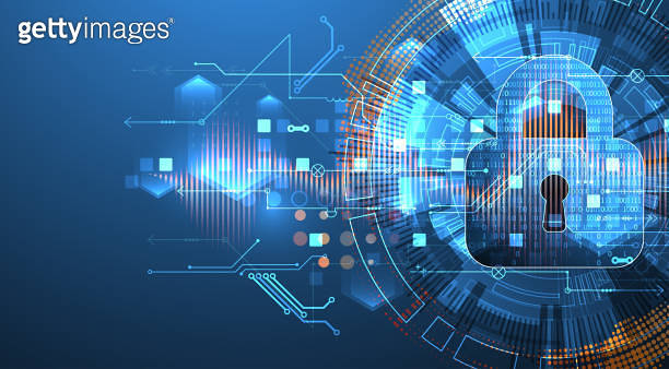 Secure digital background. Virtual confidential, programming protection ...