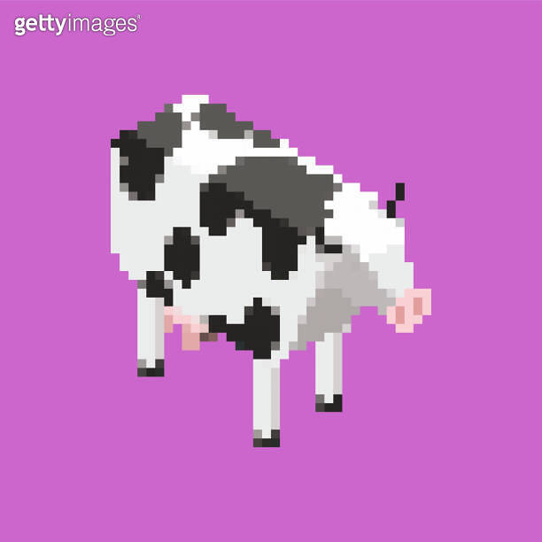 Cow pixel art. 8 bit farm animal. pixelated (1920887242) 일러스트, 무료 일러스트 ...
