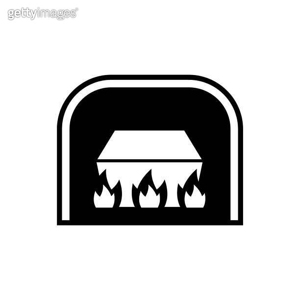 Crematorium sign. Burning a coffin is a symbol of burial. (2165794645 ...