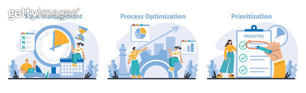 Productivity boosting concept. Flat vector illustration 이미지 (2159777918 ...