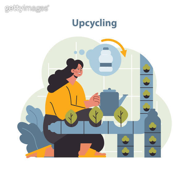 Upcycling Process Illustration. A person illustrates the essence of ...