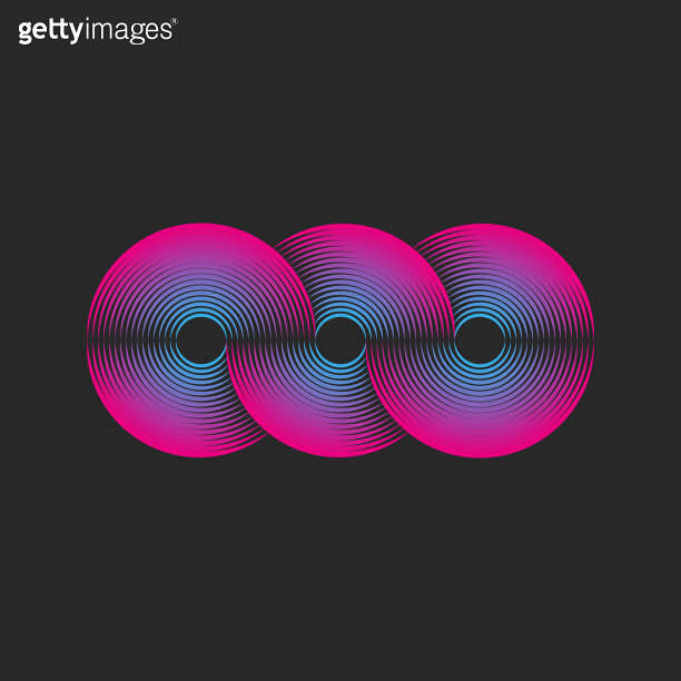 Three circles logo Infinity shape from blue and pink gradient parallel ...